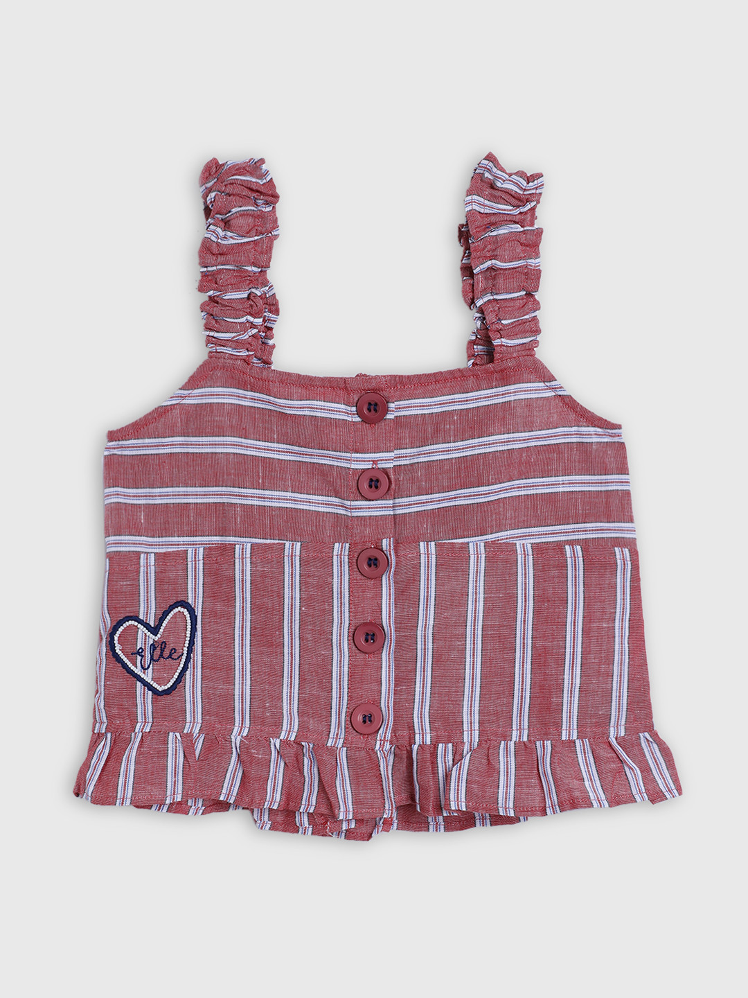 Buy Elle Girls Red Striped Regular Top - Tops for Girls 13849492 | Myntra