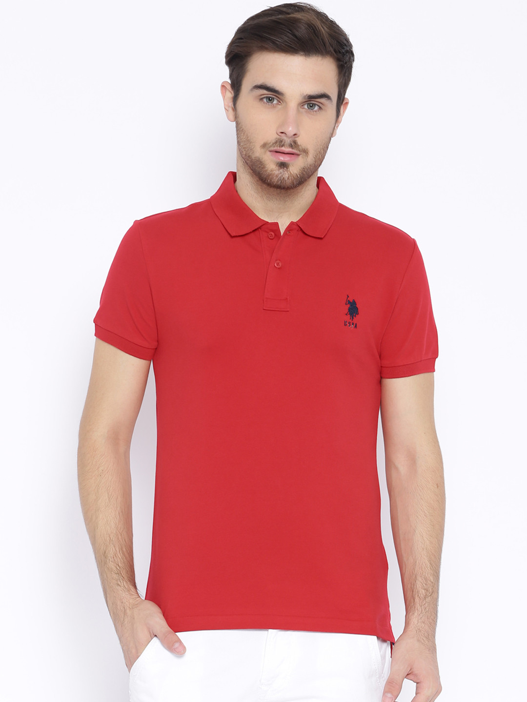 Buy U.S. Polo Assn. Red Polo T Shirt - Tshirts for Men 1385073 | Myntra