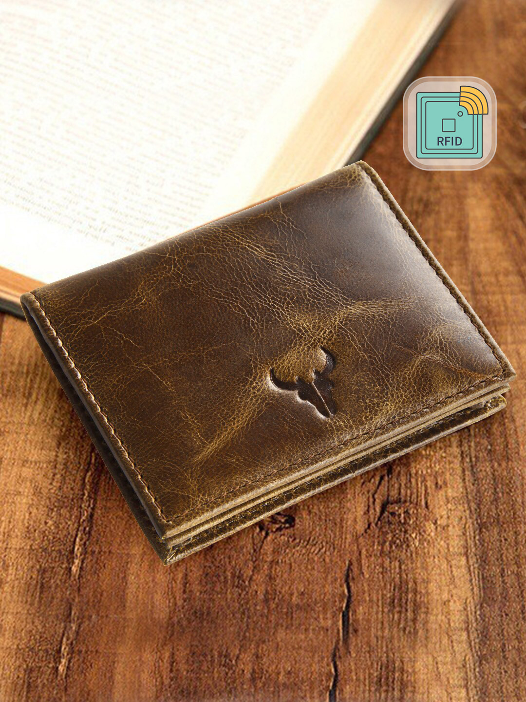 Buy NAPA HIDE Men Brown Textured Two Fold Leather Wallet - Wallets for ...