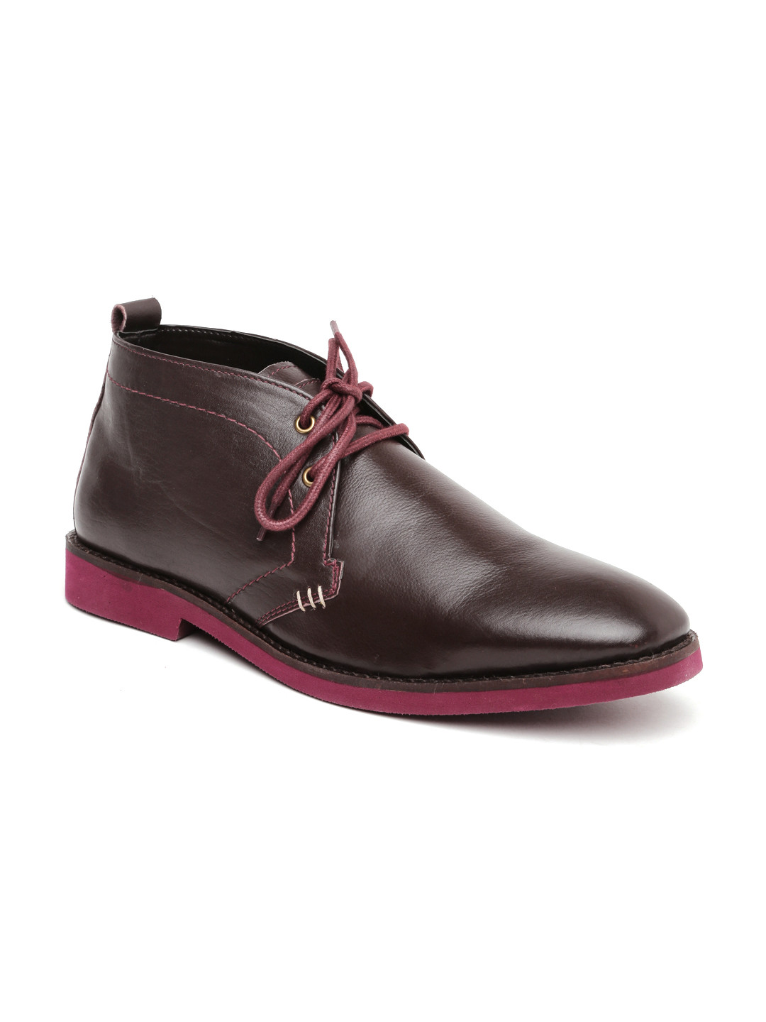 Buy Bata Men Brown Leather Flat Boots - Boots for Men 1387622 | Myntra