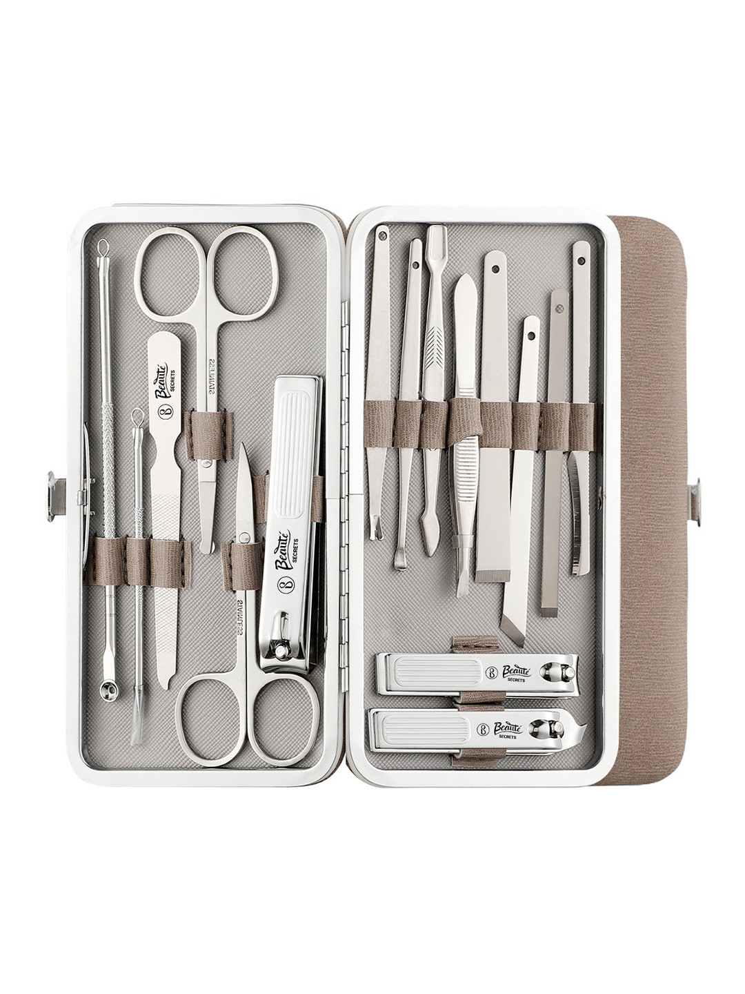 Buy Beaute Secrets Unisex 16 Pcs Professional Stainless Steel Grooming ...