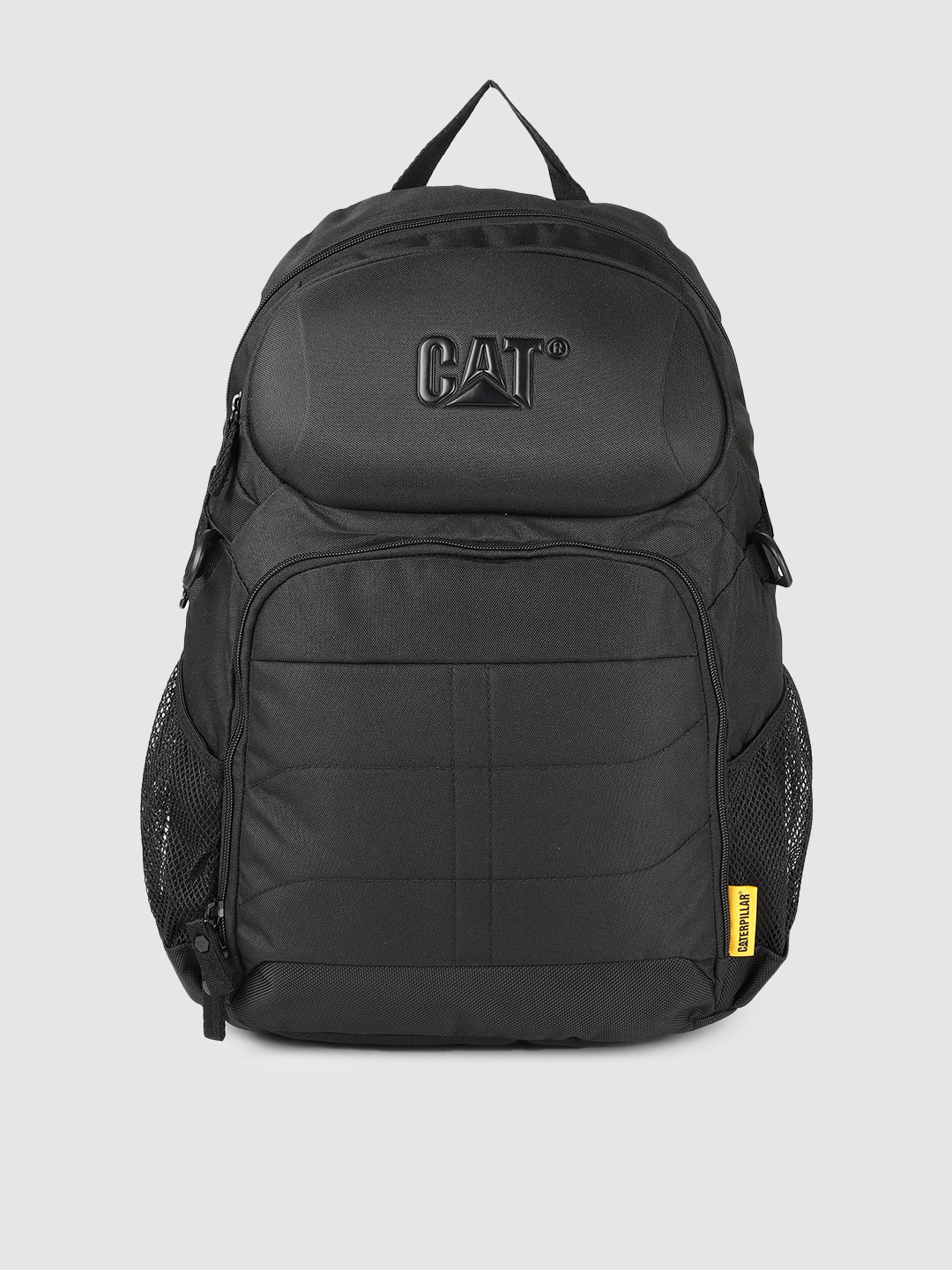 Buy CAT Unisex Black Solid Backpack With Compression Straps - Backpacks ...