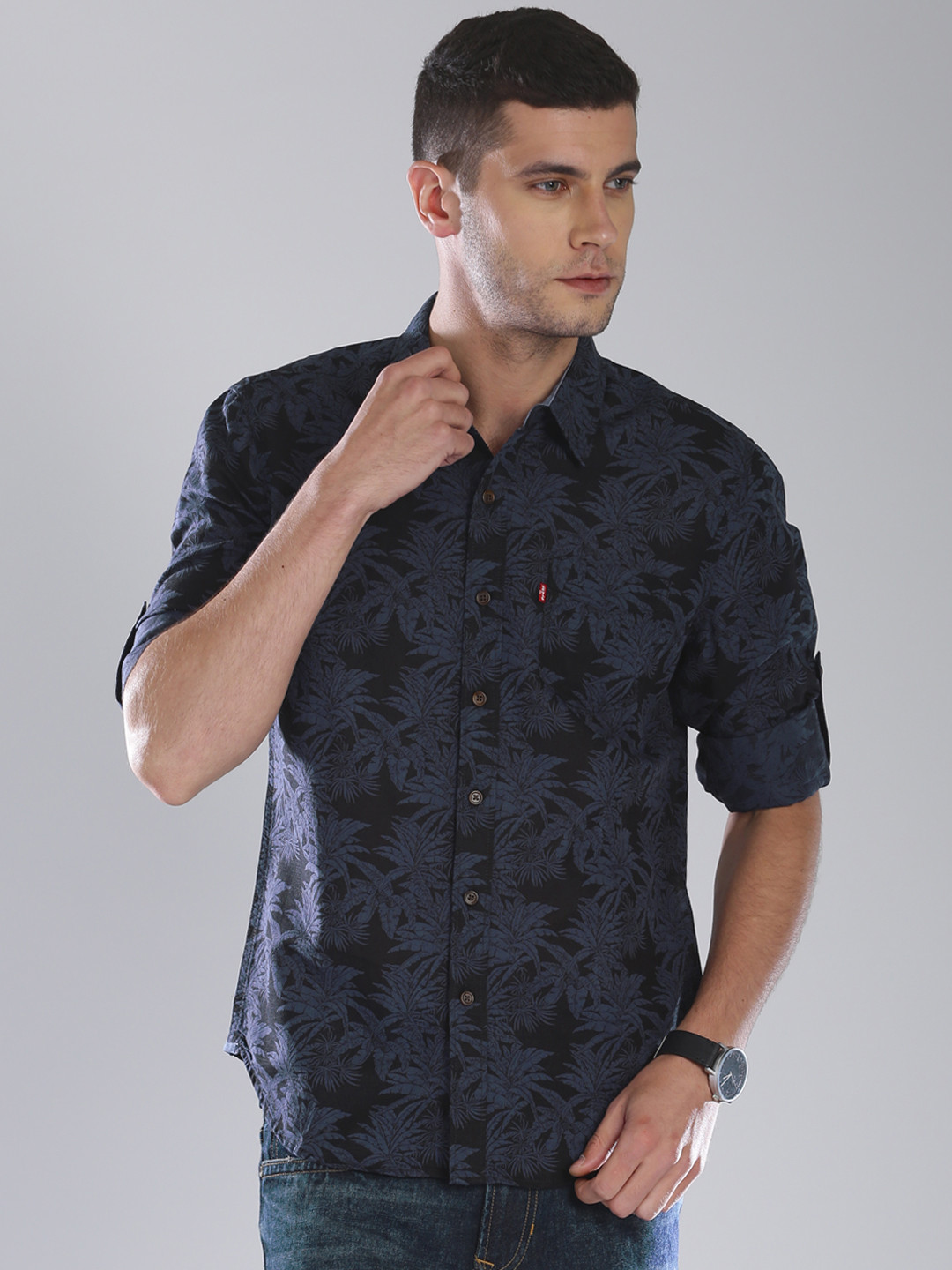 Buy Levi's Black Printed Linen Slim Fit Casual Shirt - Shirts for Men ...