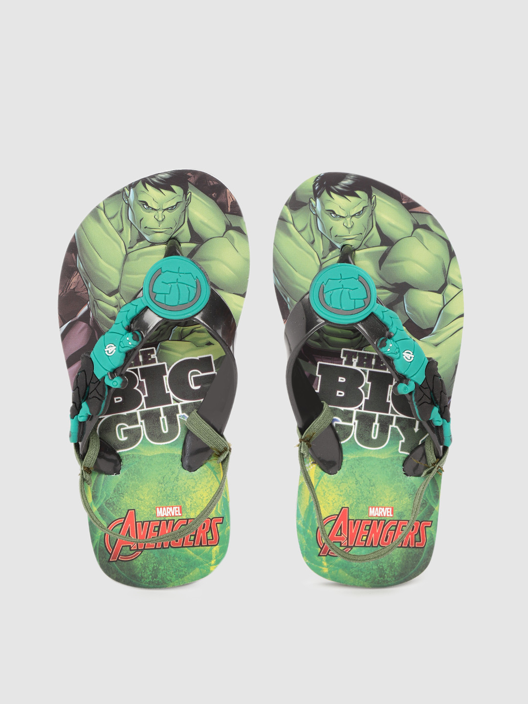 Buy Toothless Boys Black & Green Marvel Avengers Hulk Print Thong Flip ...