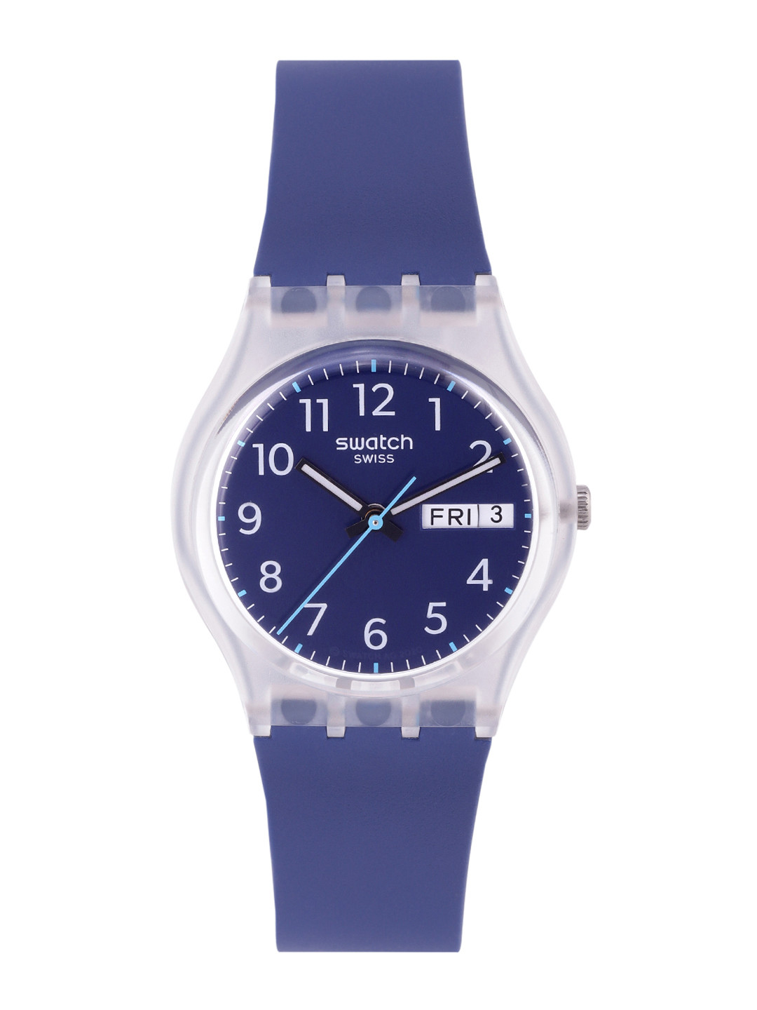 Buy Swatch Unisex Blue Shock Resistant Water Resistant Analogue Watch ...
