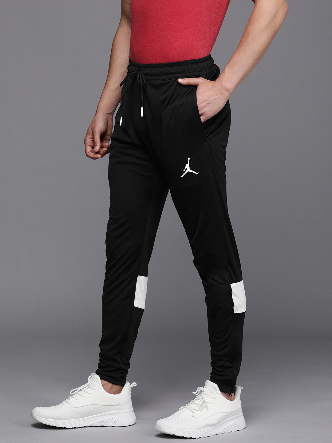 Buy Nike Men Black Straight Fit Solid Dri FIT M J DF AIR Track Pants ...