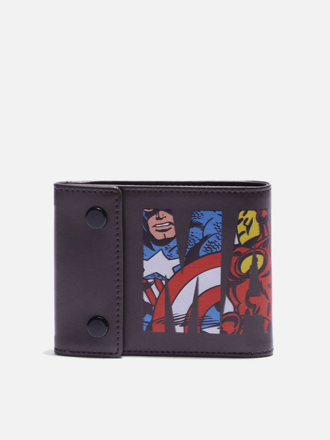 Buy Kook N Keech Marvel Men Brown Printed Three Fold Wallet - Wallets ...