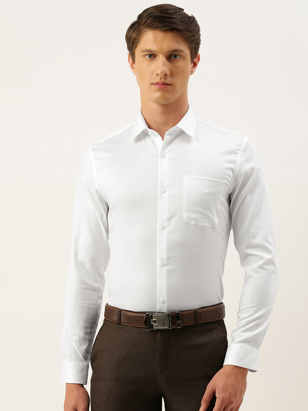 Buy Peter England Men White Slim Fit Solid Formal Shirt - Shirts for ...