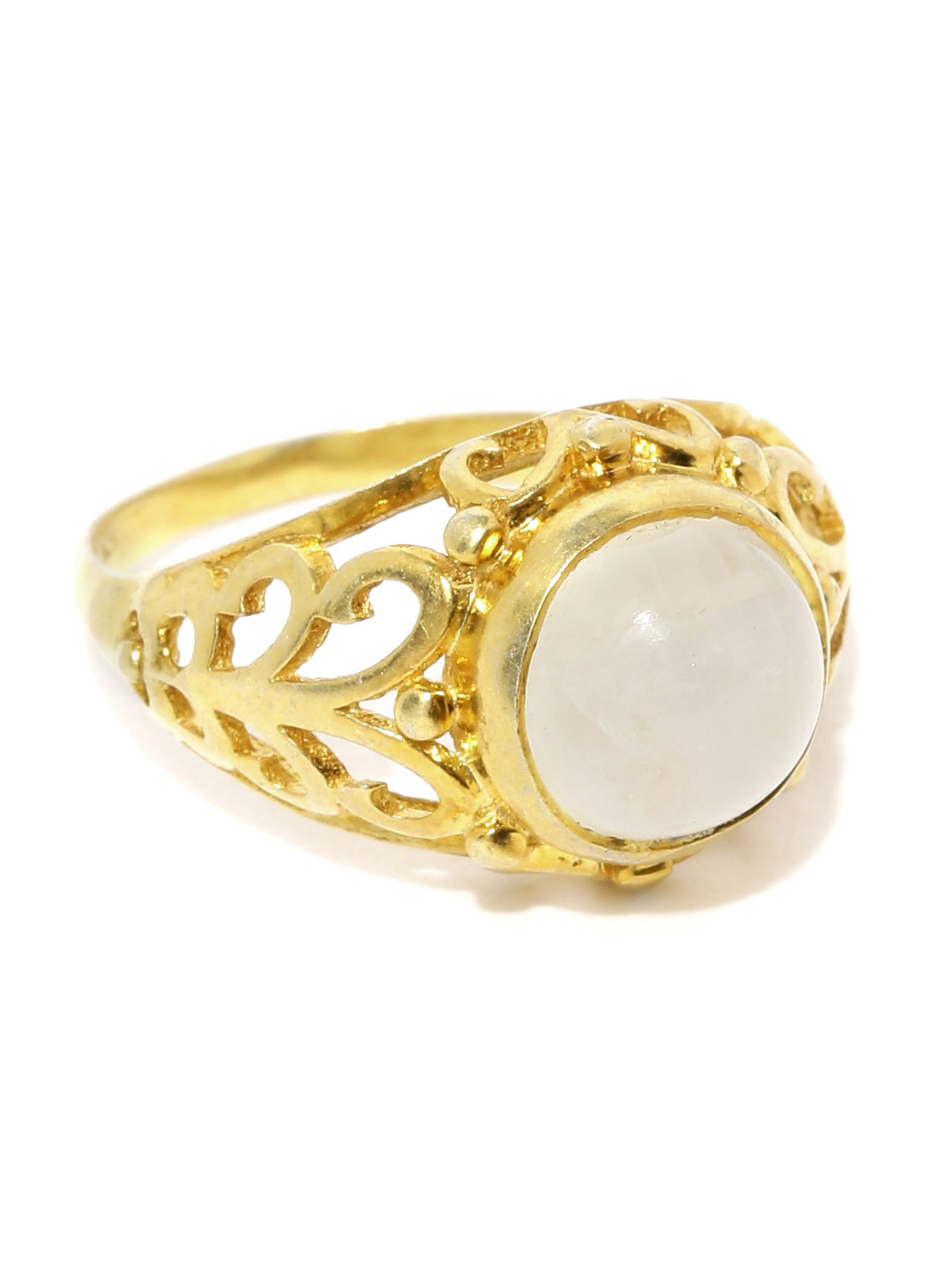 Buy SILVETTE Gold Toned & Off White Ring - Ring for Women 1396841 | Myntra