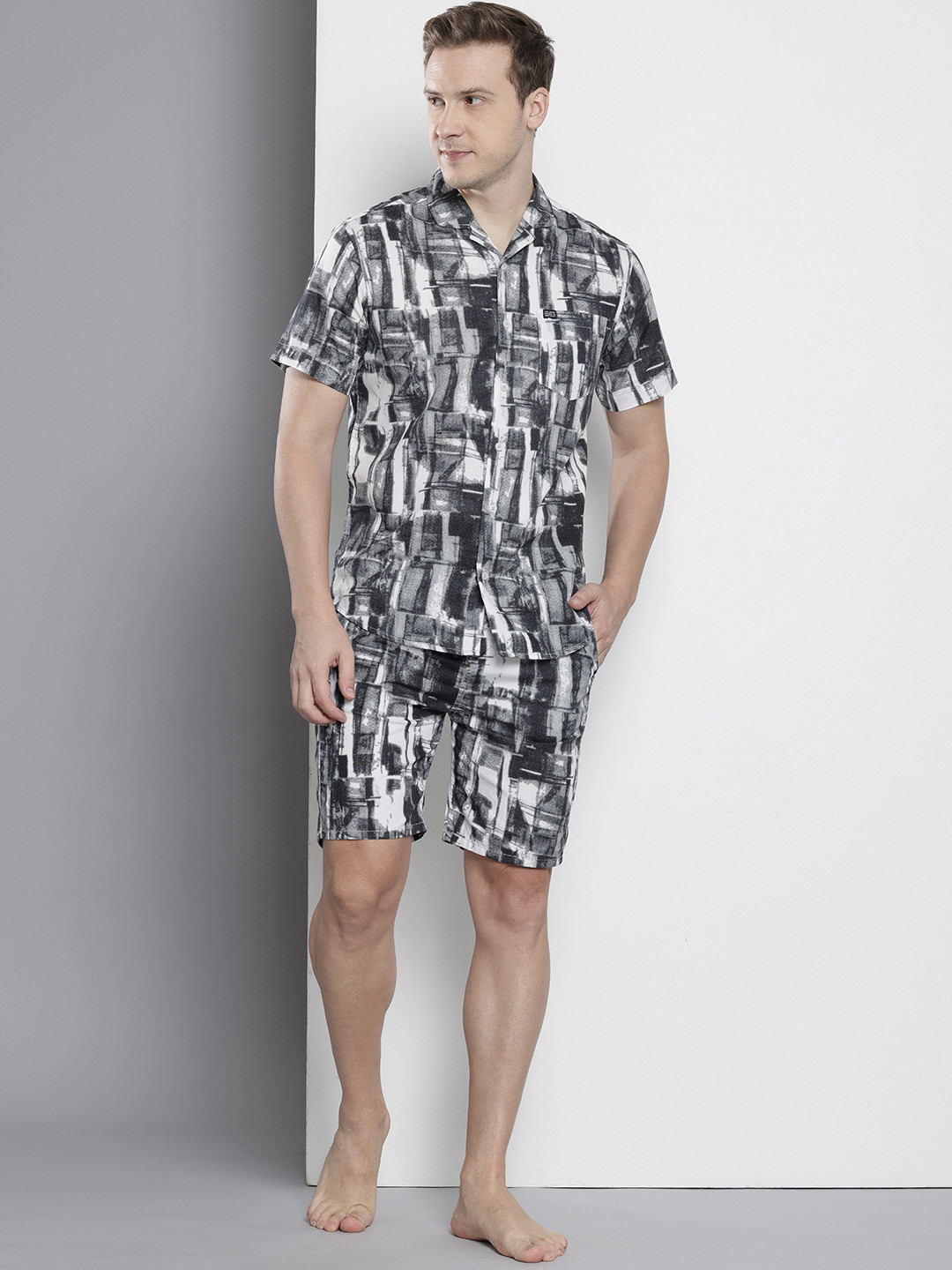 Buy The Indian Garage Co Men Pure Cotton Printed Night Suit - Night ...