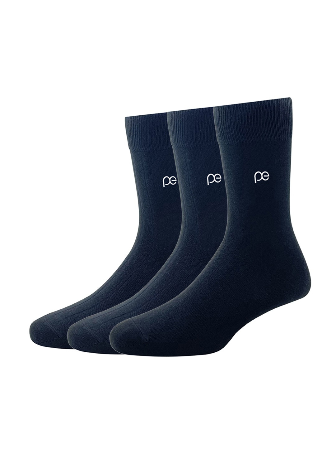Buy Peter England Men Pack Of 3 Navy Blue Calf Length Socks - Socks for ...