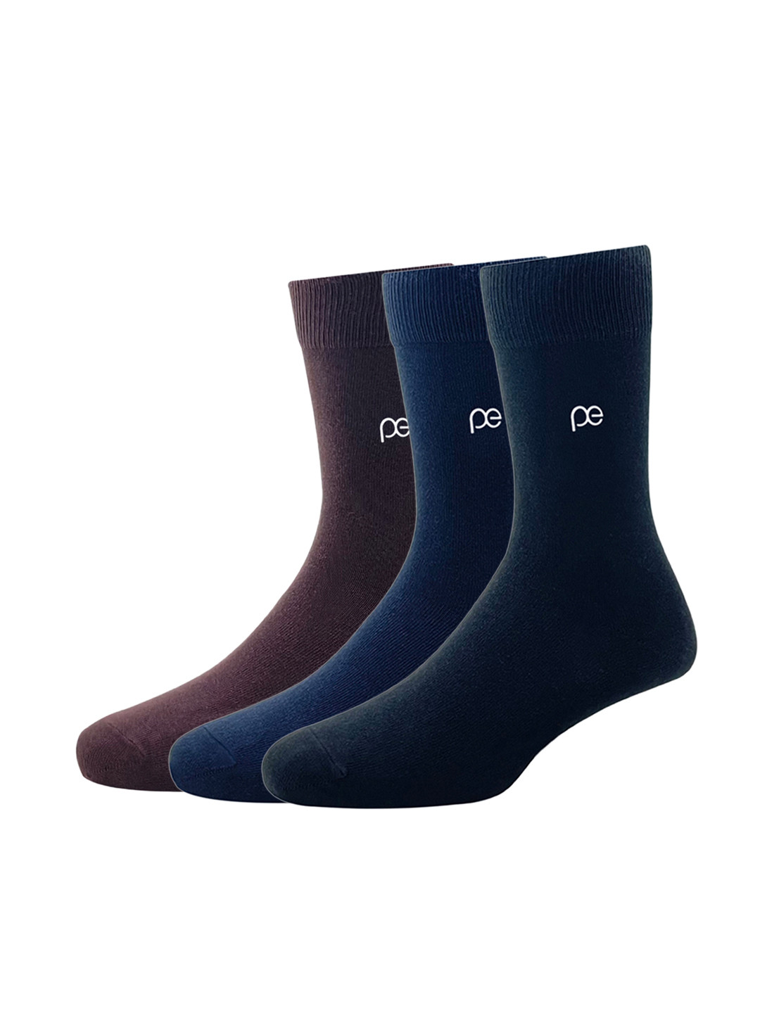 Buy Peter England Men Pack Of 3 Solid Calf Length Socks - Socks for Men ...