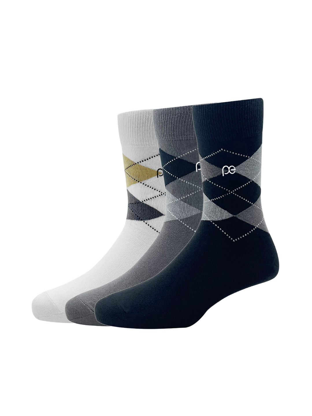 Buy Peter England Men Pack Of 3 Patterned Calf Length Socks - Socks for ...