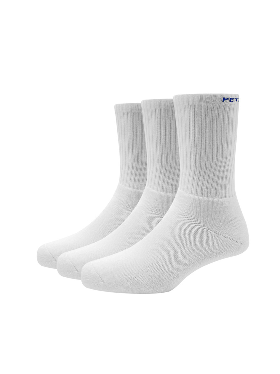 Buy Peter England Men Pack Of 3 White Solid Calf Length Socks - Socks ...