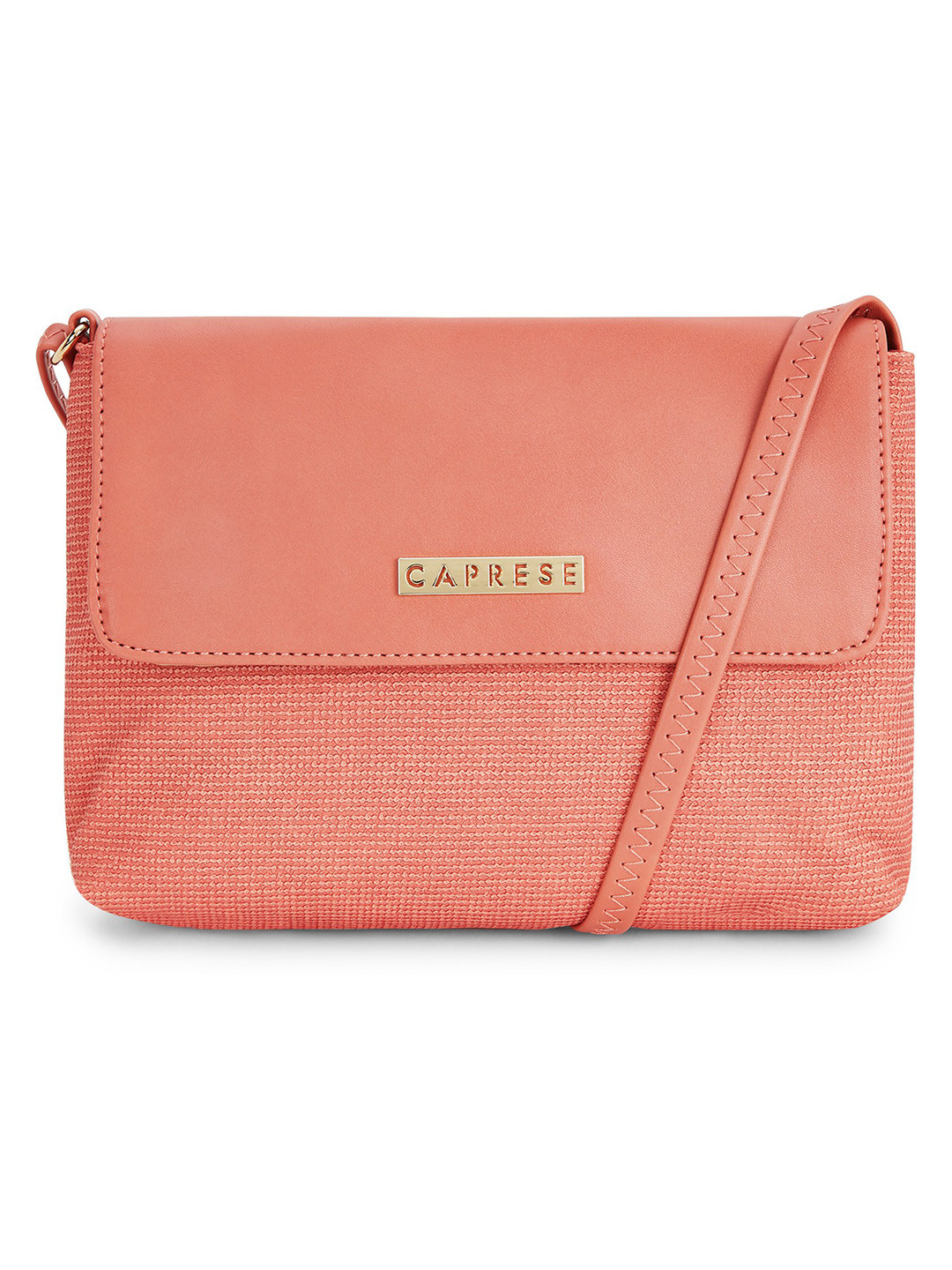 Buy Caprese Peach Coloured Textured Sling Bag - Handbags for Women ...