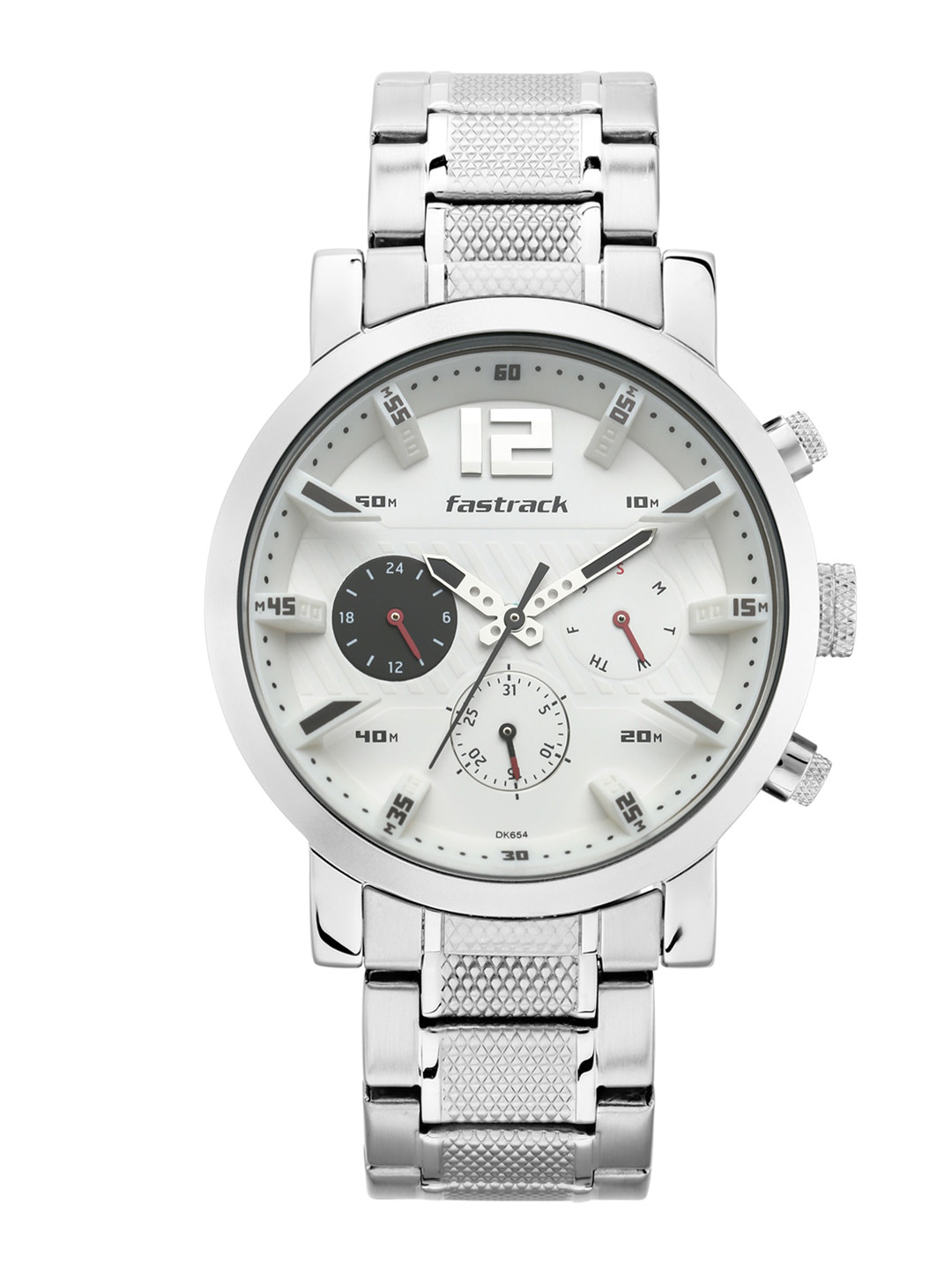 Buy Fastrack Men Silver Toned Analogue Watch 3227SM02 - Watches for Men ...