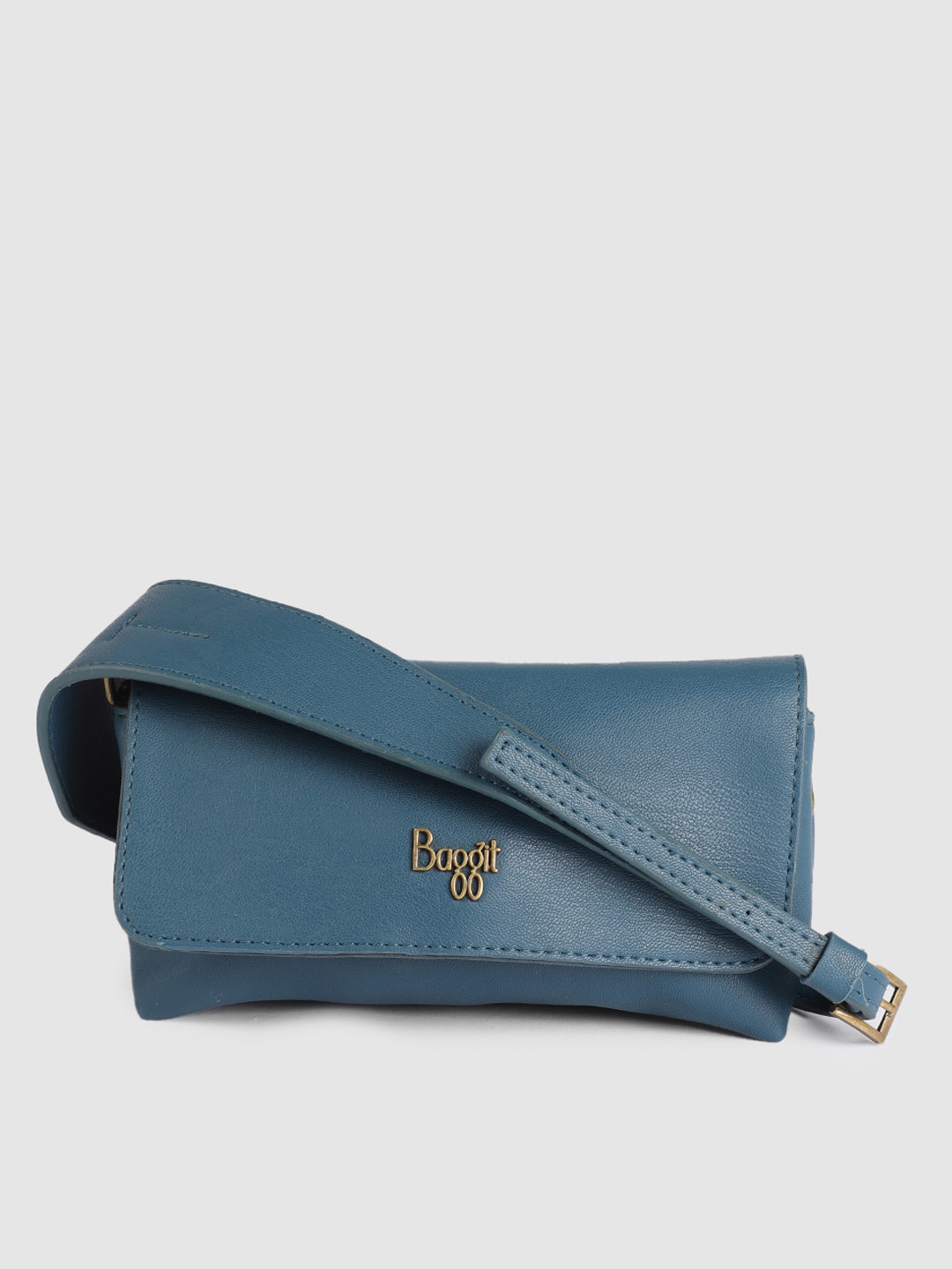 Buy Baggit Teal Blue Solid Foldover Clutch - Clutches for Women ...