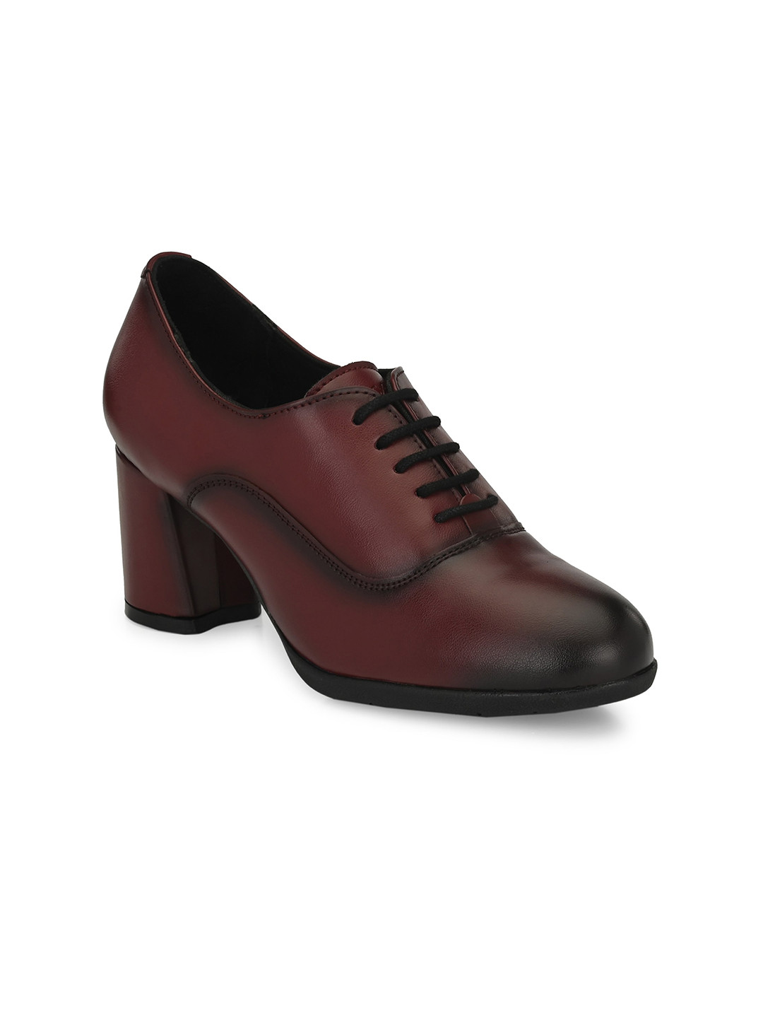 Buy Delize Women Burgundy Solid Block Heeled Boots - Boots for Women ...