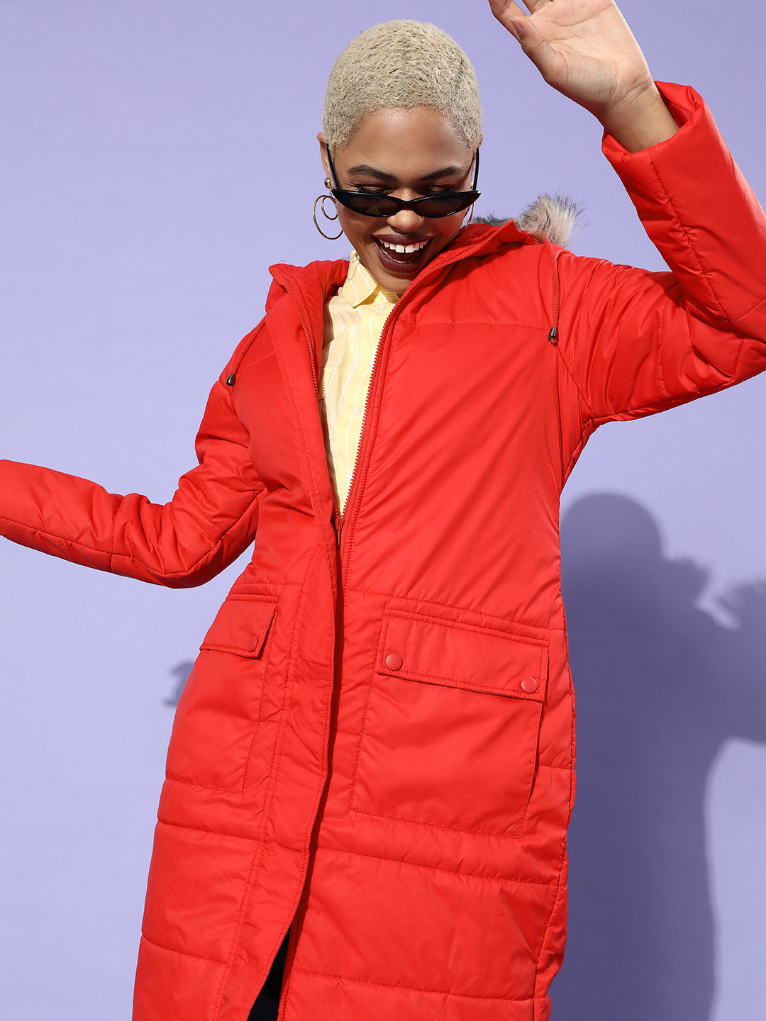 Buy DressBerry Women Red Longline Parka Jacket - Jackets for Women ...