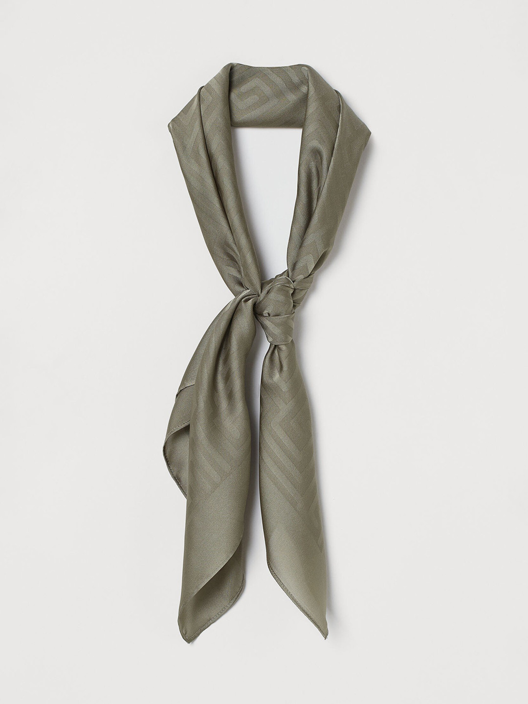 Buy H&M Women Green Jacquard Weave Satin Scarf - Scarves for Women ...