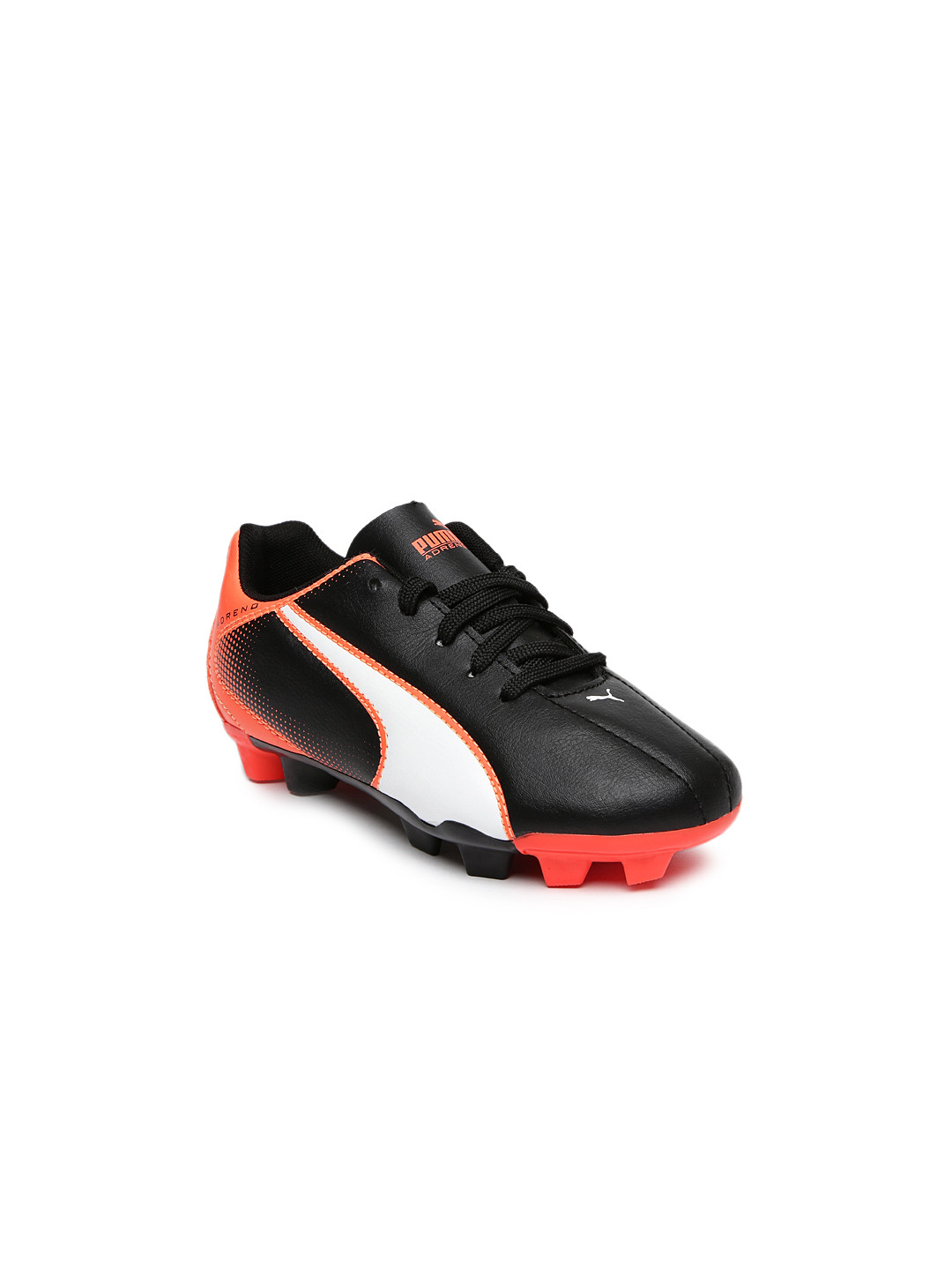 Buy PUMA Kids Black & Neon Orange Adreno FG Jr Football Shoes - Sports ...