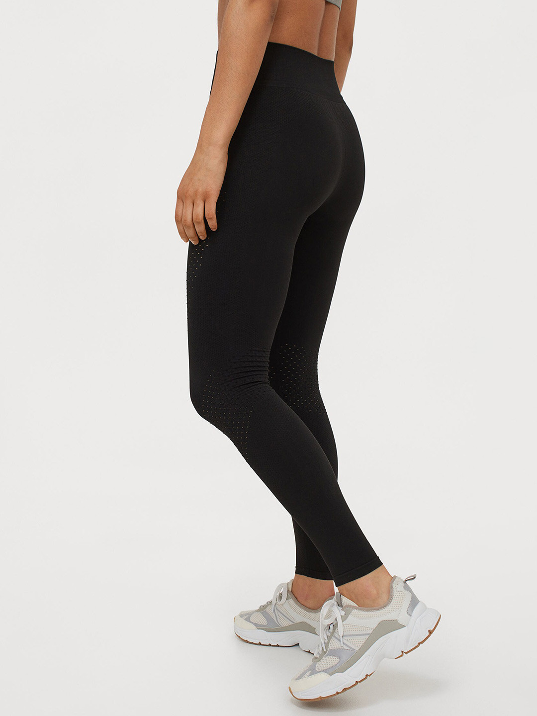 Buy H&M Women Black High Waist Seamless Tights - Tights for Women ...