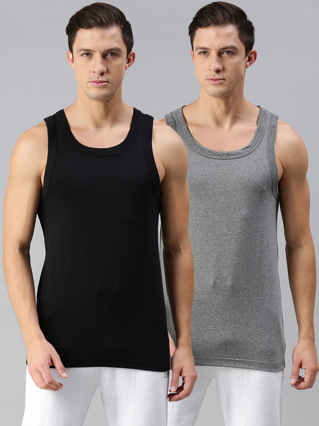 Buy HRX By Hrithik Roshan Men Solid Melange Lifestyle Innerwear Vests ...