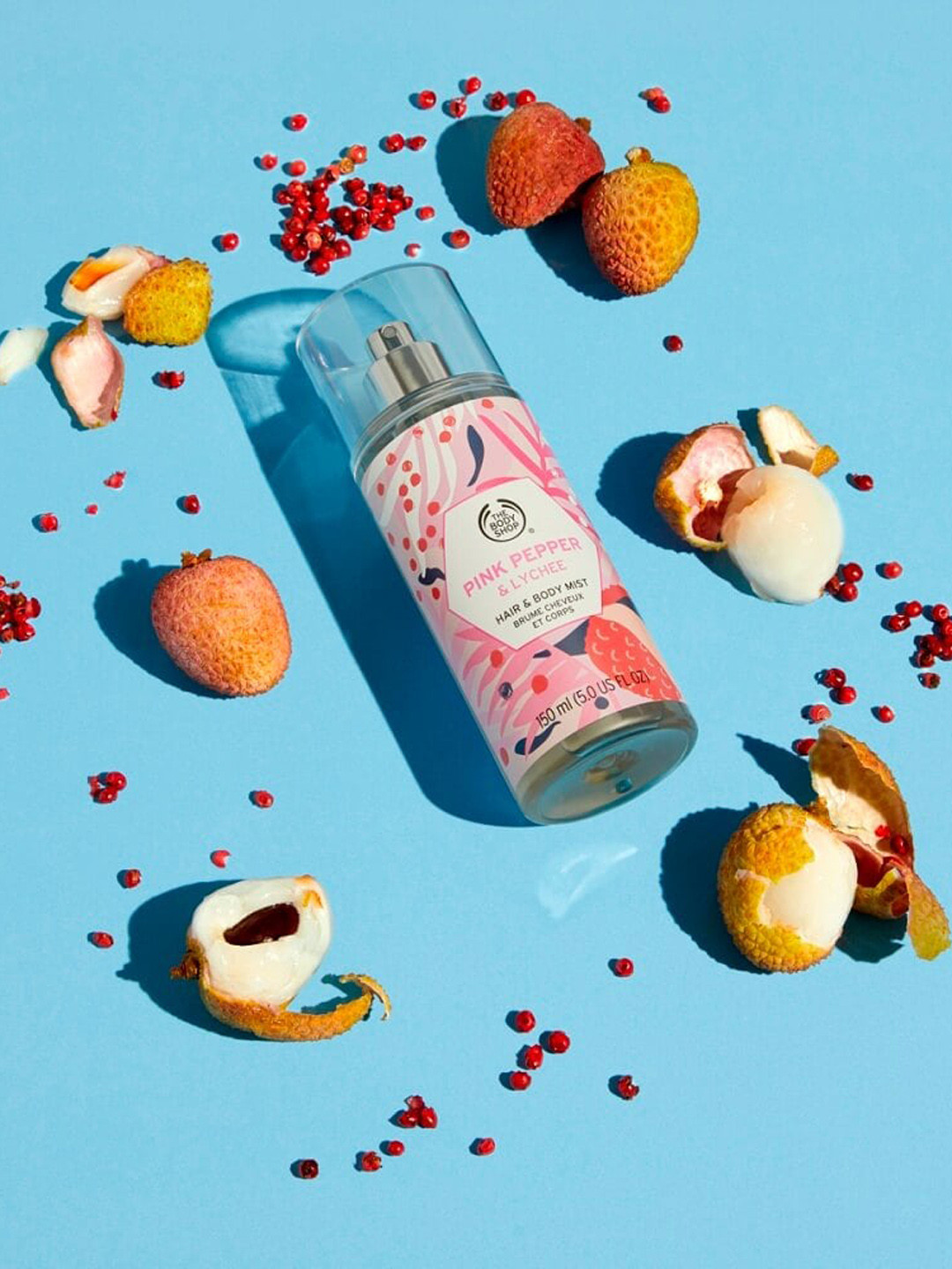 Buy THE BODY SHOP Unisex Pink Pepper & Lychee Hair & Body Mist 150 Ml ...
