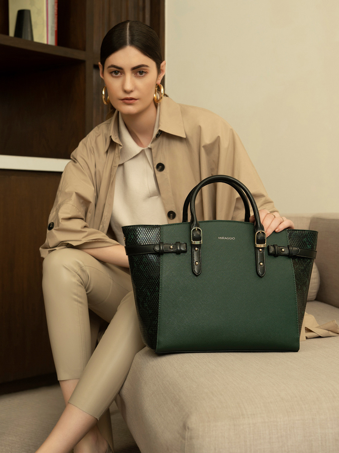 Buy MIRAGGIO Tote Bag With Detachable Shoulder Strap - Handbags for ...