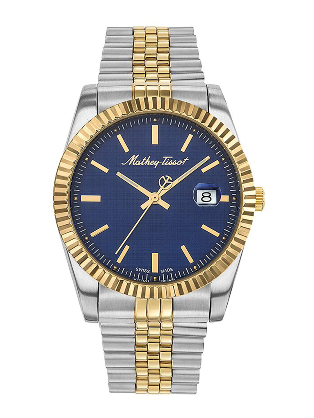 Buy Mathey Tissot Swiss Made Men Navy Blue Swiss Made Rolly 3 Analogue ...