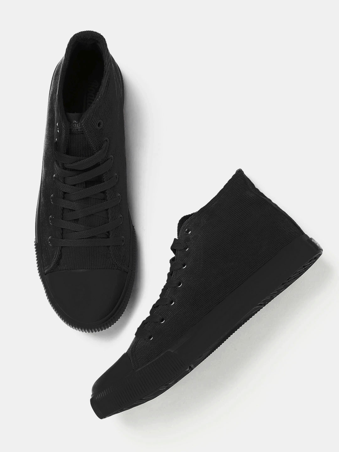 Buy Roadster Men Black Mid Top Sneakers - Casual Shoes for Men 1411765 ...