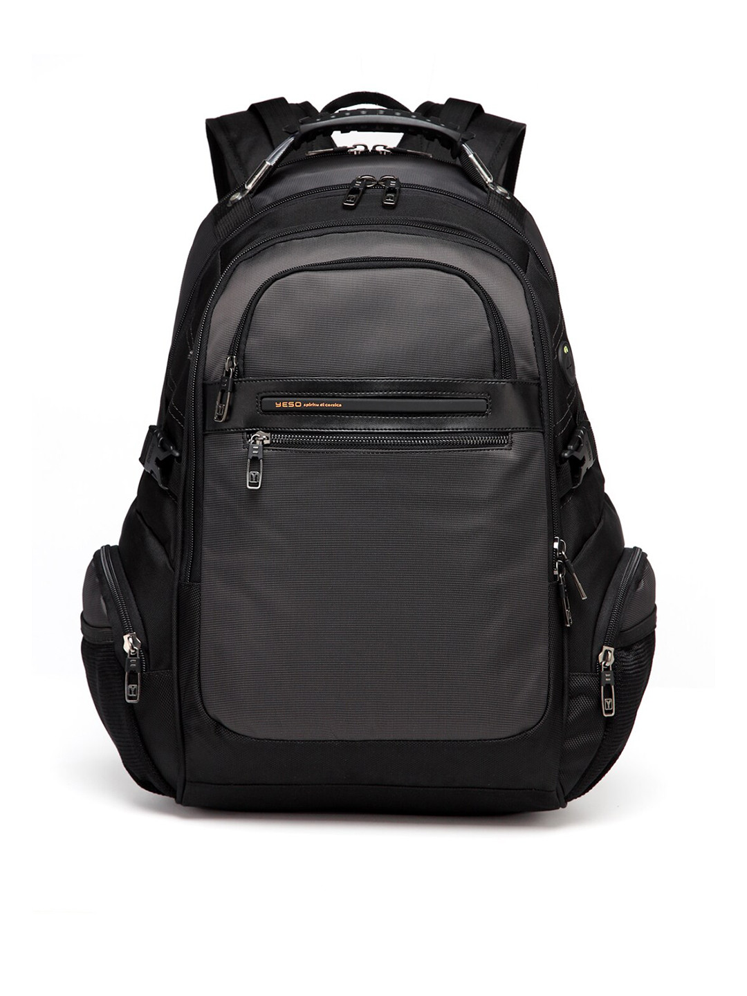 Buy YESO Unisex Black & Grey Backpacks With Earphone Gate - Backpacks ...