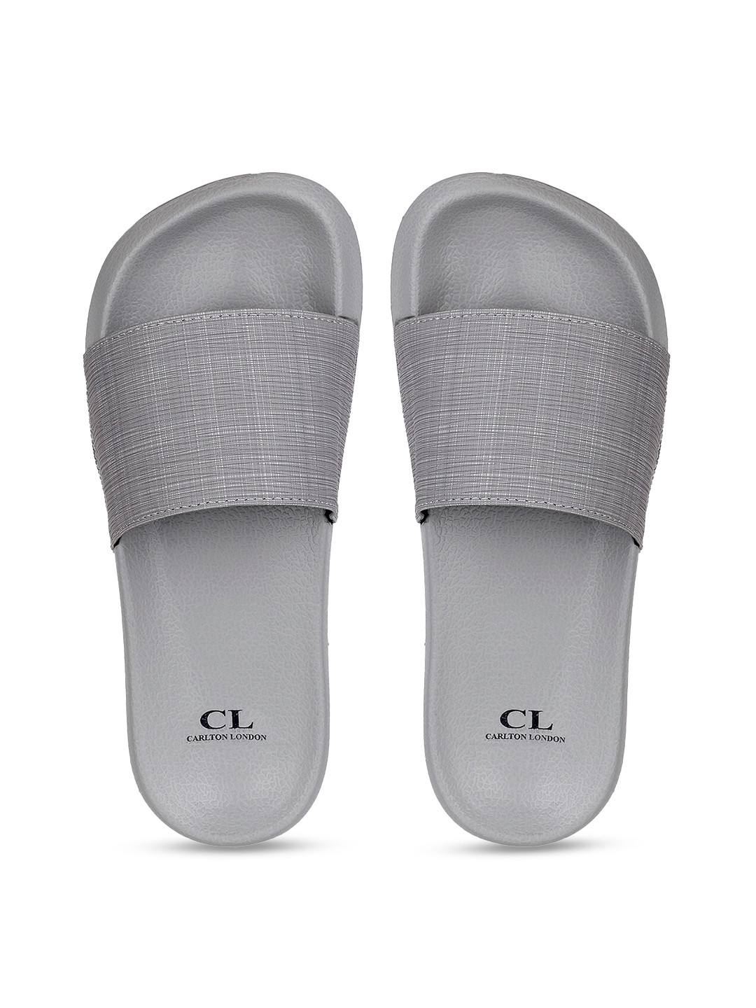 Buy Carlton London Men Grey Printed Sliders - Flip Flops for Men ...