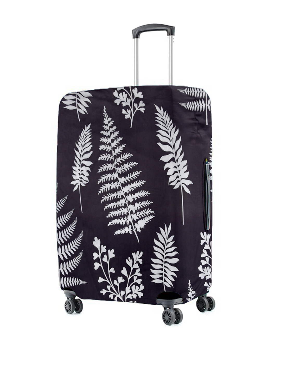 Buy Cortina Navy Blue & White Printed Protective Medium Trolley Bag ...