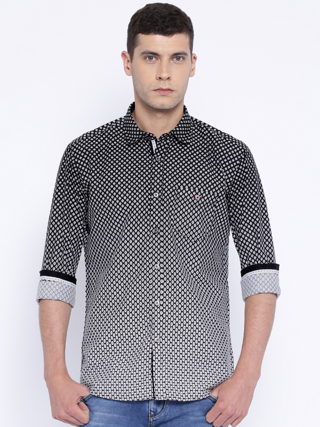 Buy Killer Black & White Printed Lean Fit Casual Shirt - Shirts for Men ...