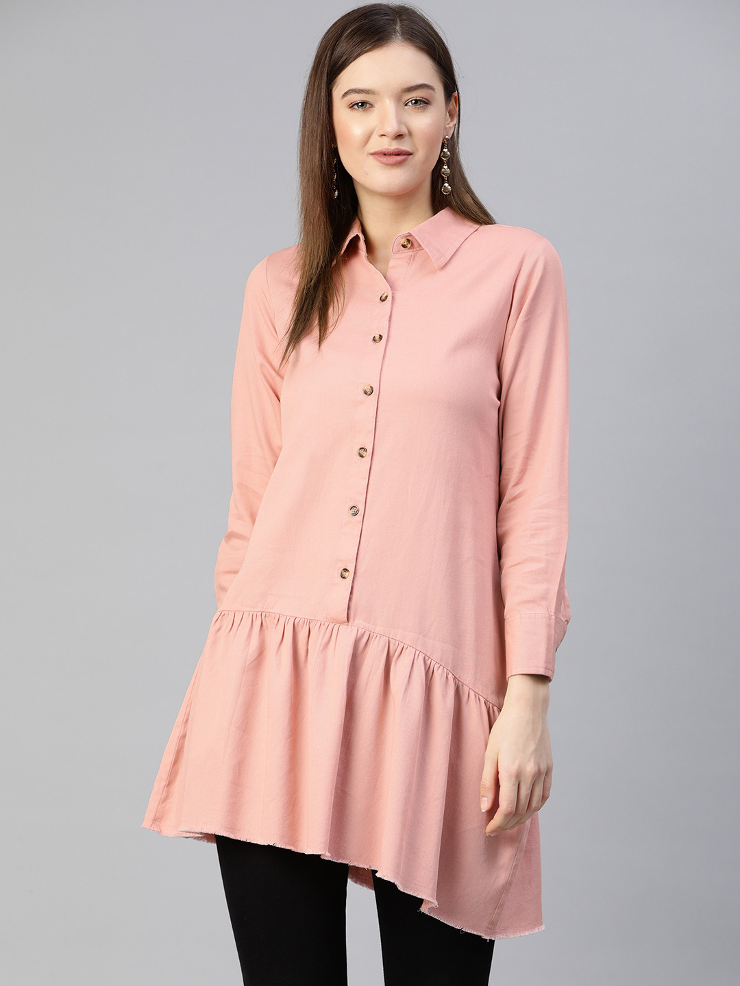 Buy PlusS Pretty Pink Solid Shirt Style Top - Tops for Women 14141206 ...
