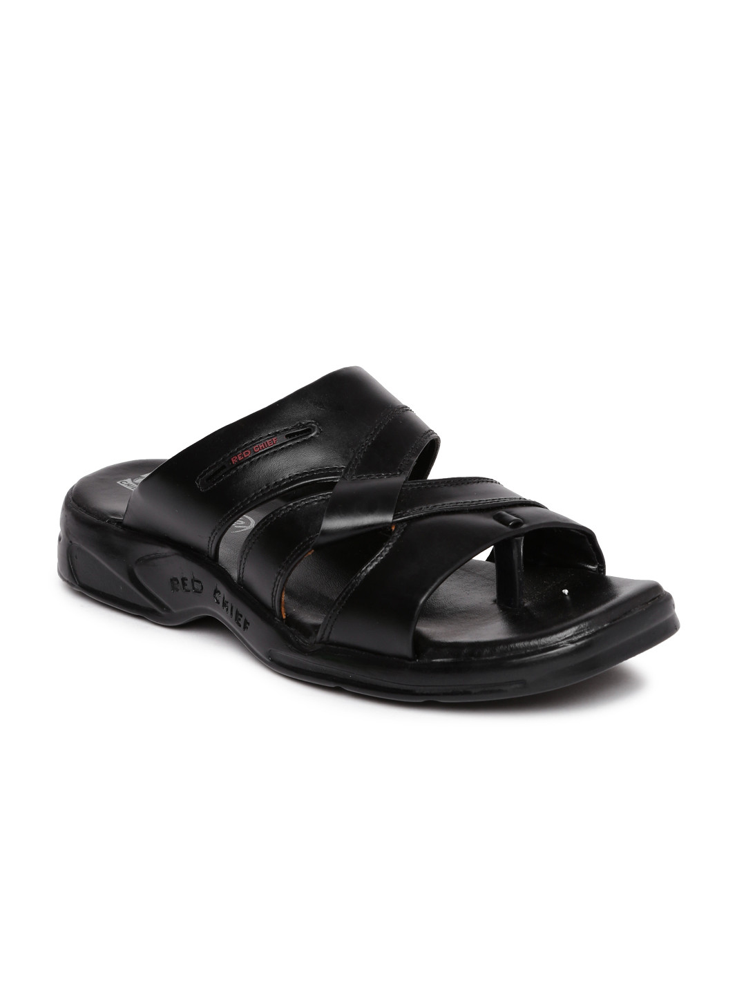 Buy Red Chief Men Black Leather Sandals - Sandals for Men 1414633 | Myntra