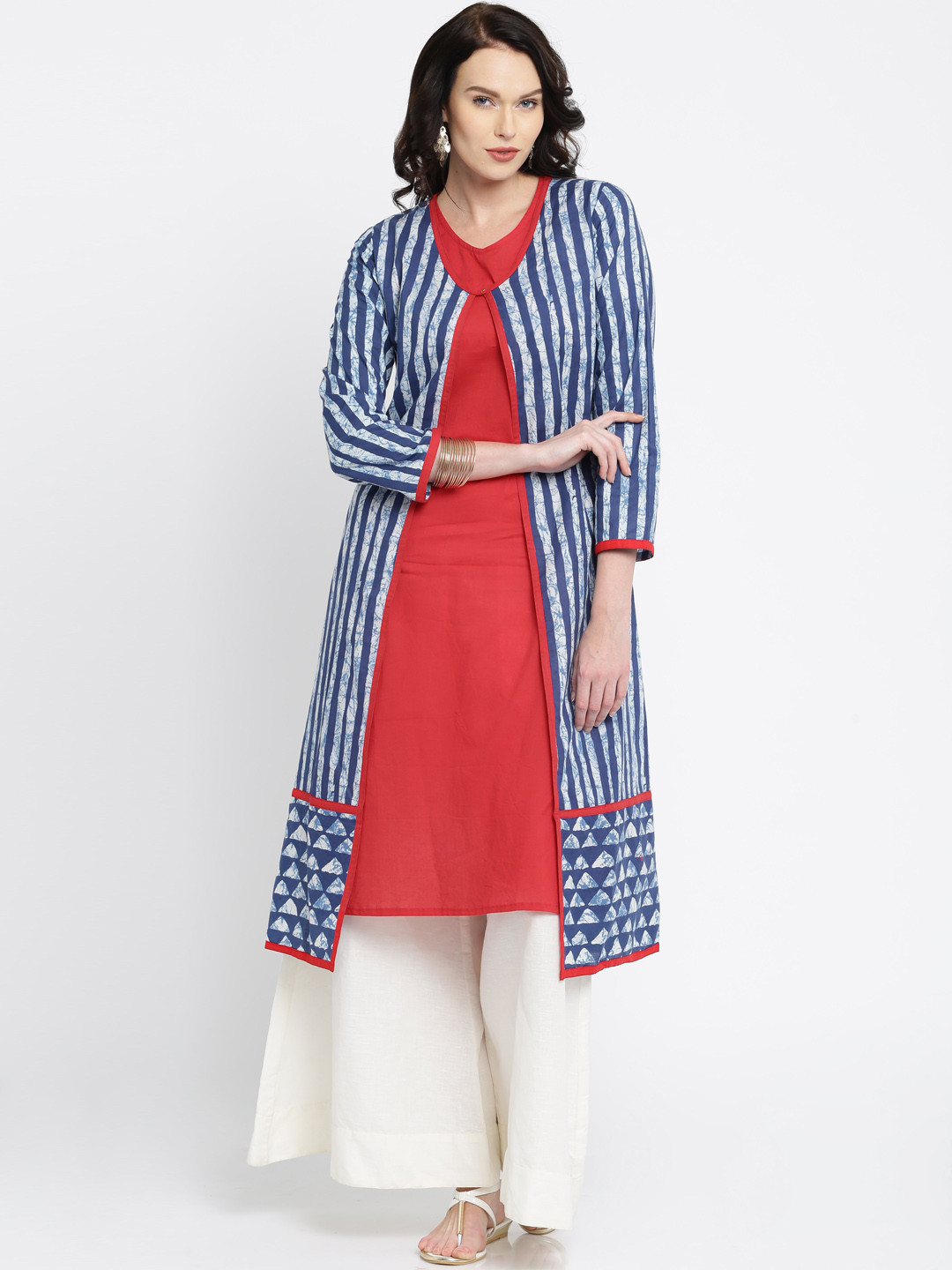 Buy Anouk Women Blue Printed A Line Kurta - Kurtas for Women 1415595 ...