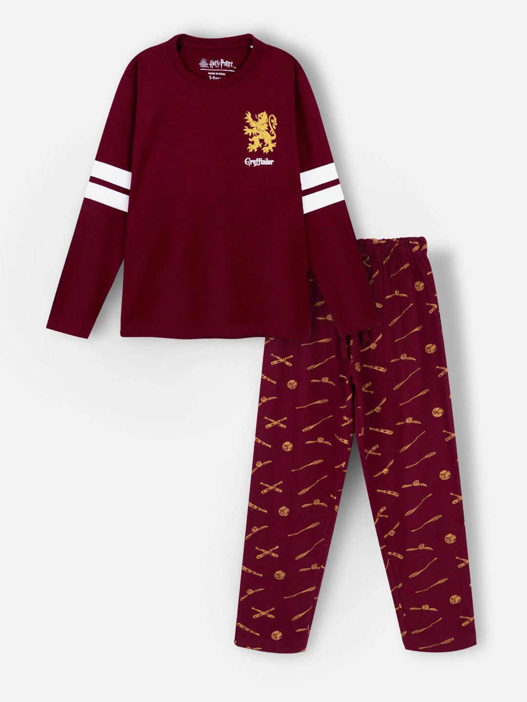 Buy Nap Chief Kids Maroon & Beige Harry Potter Printed Organic Cotton ...