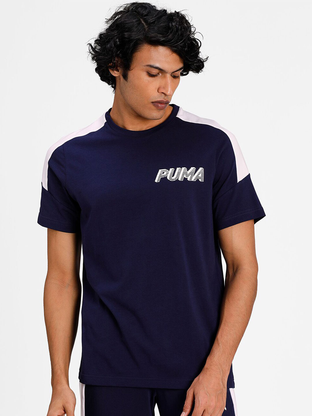 Buy Puma Men Navy Blue Solid Modern Sports Advanced T Shirt - Tshirts ...