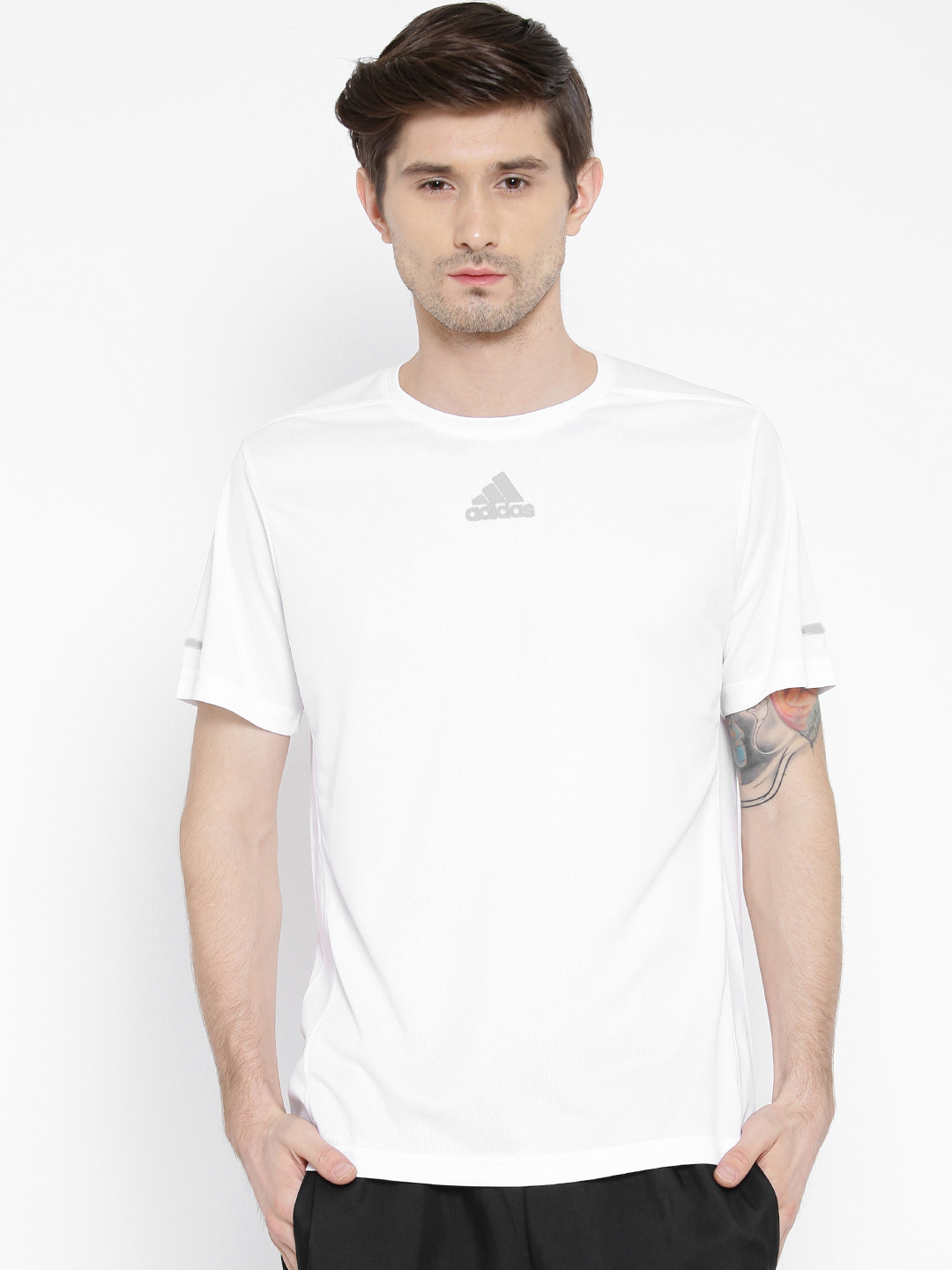 Buy ADIDAS White Polyester Running T Shirt - Tshirts for Men 1417206 ...