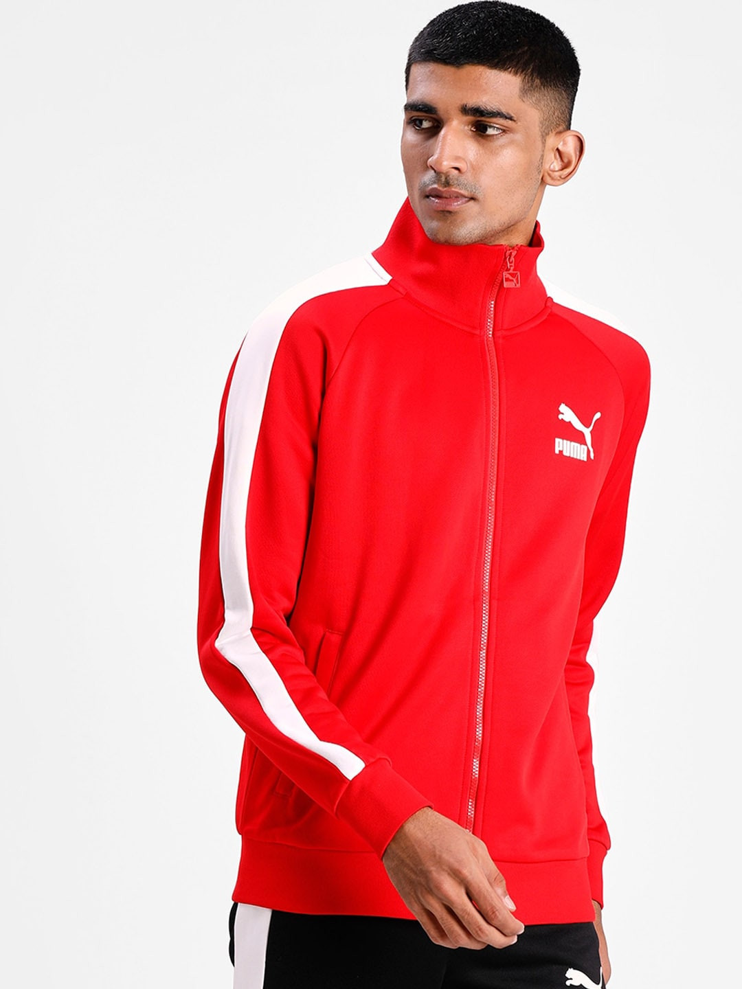 Buy Puma Men Red Solid Iconic T7 Sporty Track Sustainable Jacket ...