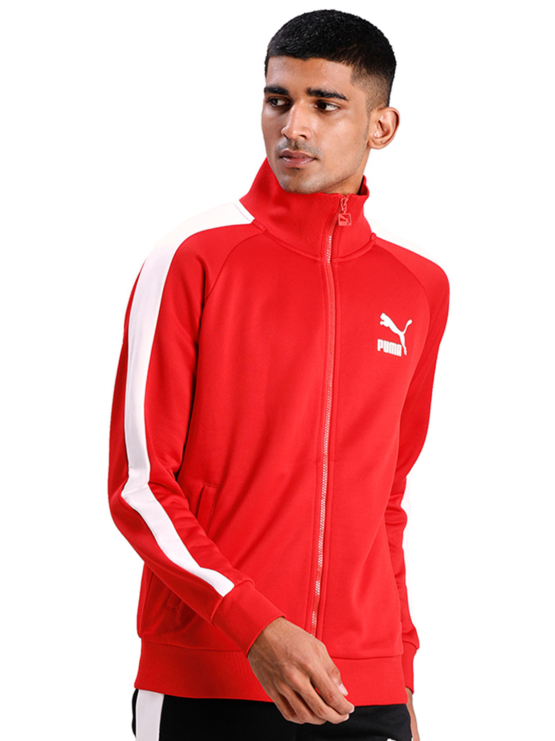 Buy Puma Men Red Solid Iconic T7 Sporty Track Sustainable Jacket ...