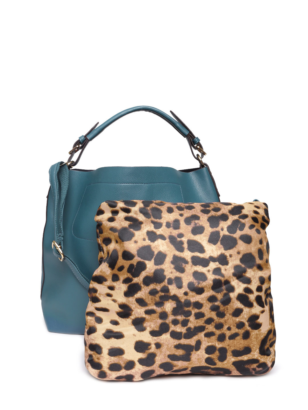 Buy Parfois Teal Blue Textured Handbag With Sling Bag - Handbags for ...