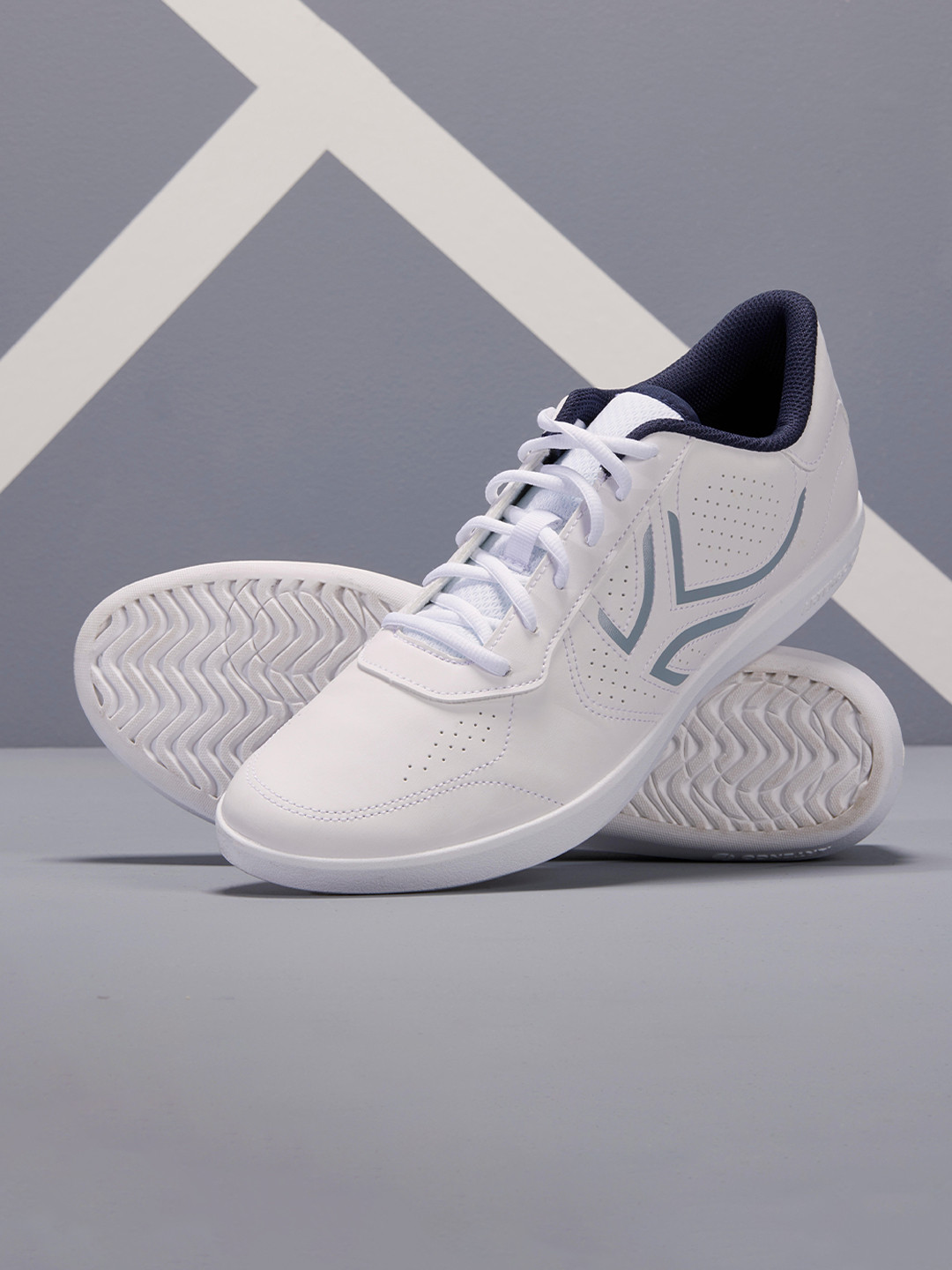 Buy Artengo By Decathlon Men White PU Tennis Shoes - Sports Shoes for ...