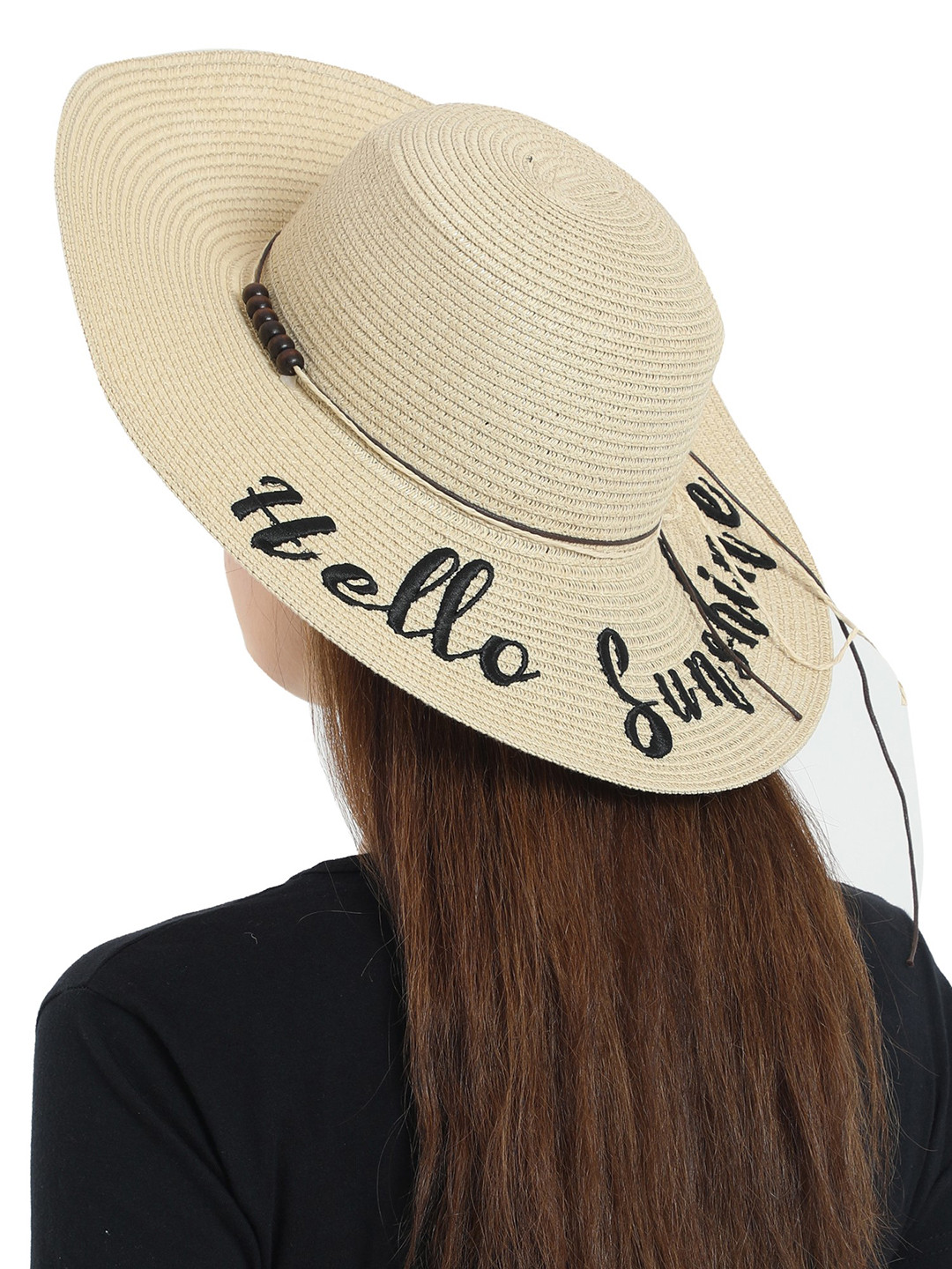 Buy FabSeasons Women Cream Coloured Woven Design Sun Hat With ...