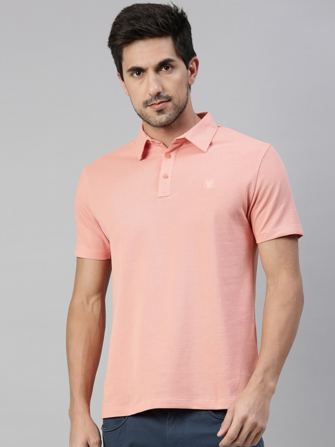 Buy RARE RABBIT Men Rings 4 Slim Fit Solid Polo Collar T Shirt ...