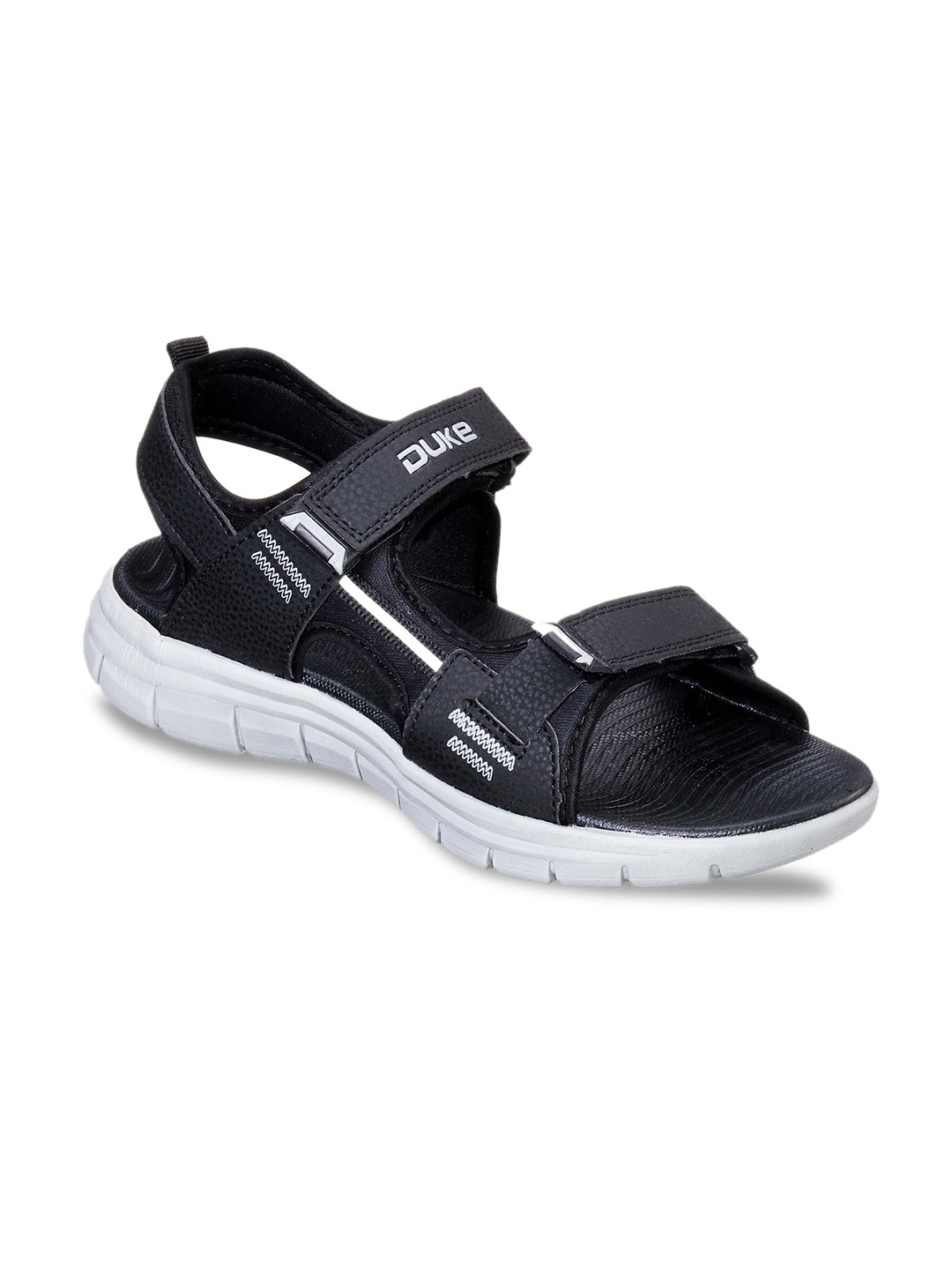 Buy Duke Men Black & White Comfort Sandals - Sandals for Men 14194394 ...