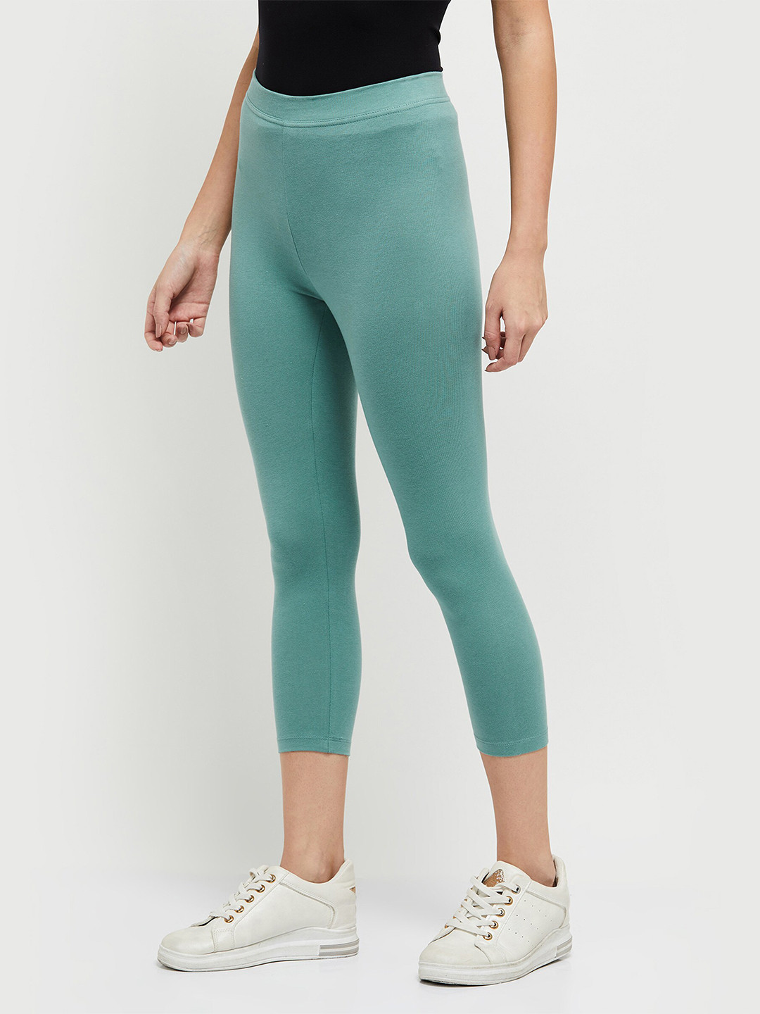 Buy Max Women Green Solid Slim Fit Capris - Capris for Women 14196224 ...