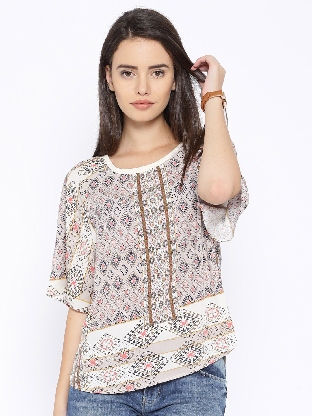 Buy ONLY Multicoloured Printed Top - Tops for Women 1420064 | Myntra